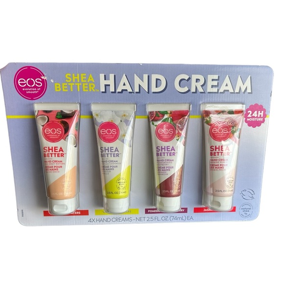 eos | Bath & Body | Eos Natural Shea Butter 24hr Hydration Moisturizing Hand Creams 4pk 4 Fr ...